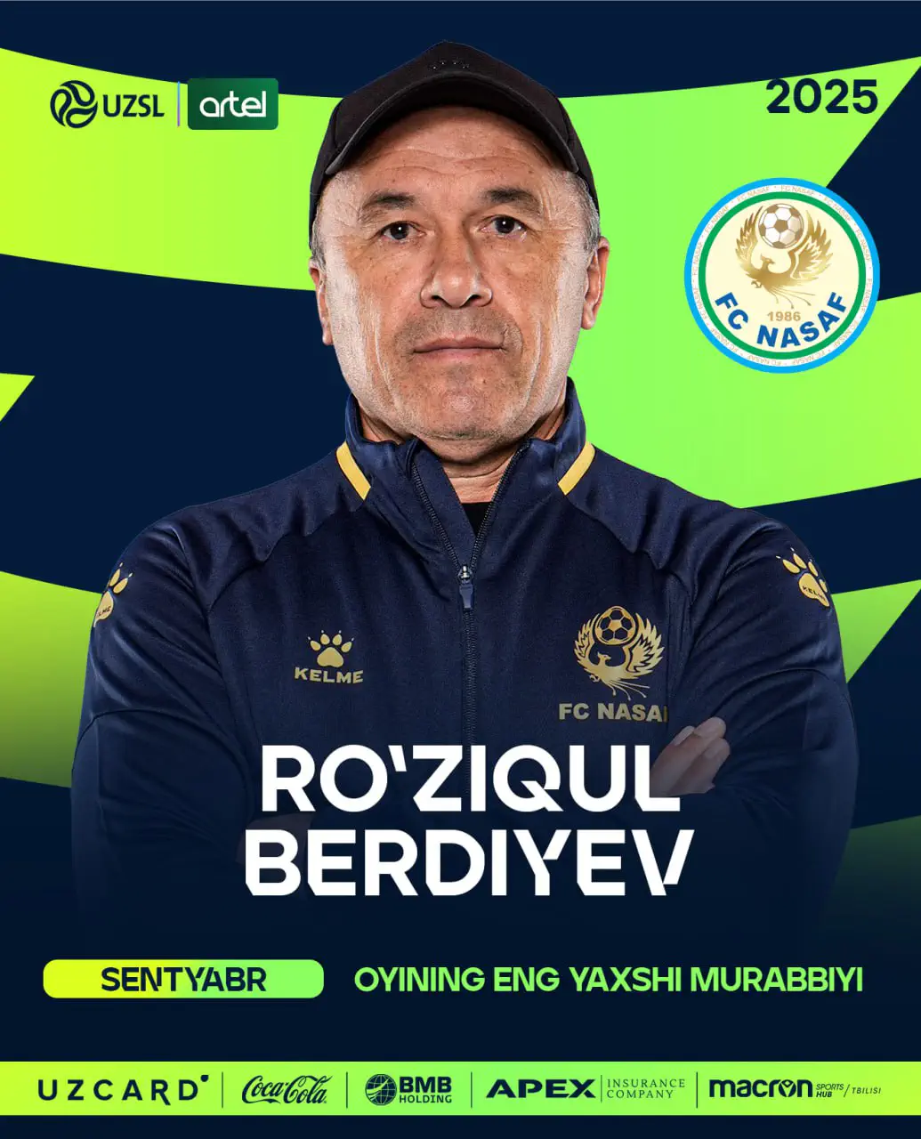 Ro'ziqul Berdiev — Superligada sentabr oyining eng yaxshi murabbiyi - Tribuna